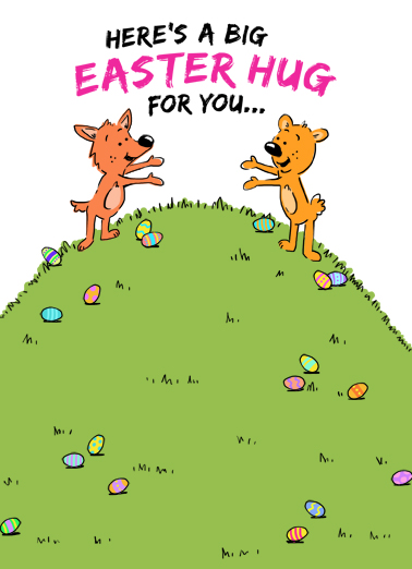 Funny Easter Card - "Easter Critters Hugging" from CardFool.com
